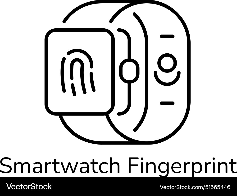 Smartwatch fingerprint Royalty Free Vector Image