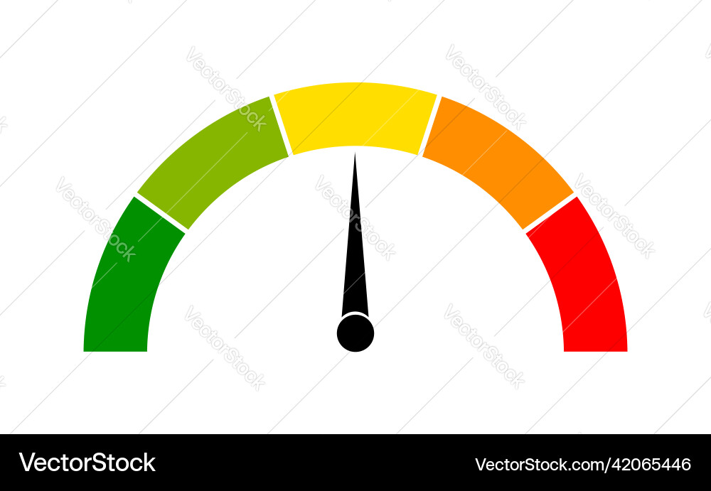 Speedometer icon with arrow meter for dashboard Vector Image
