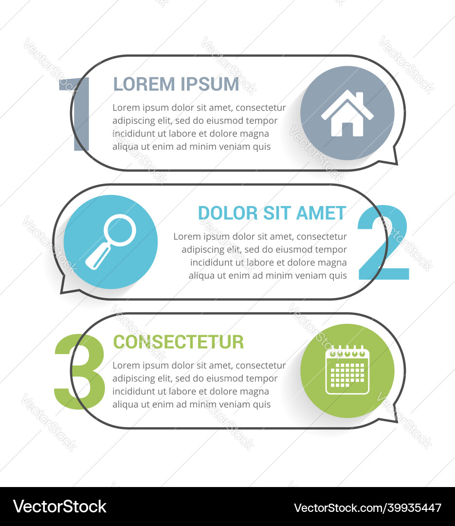 3 steps - infographic template Royalty Free Vector Image