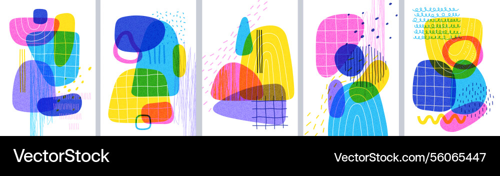Abstract design poster set trendy graphic cards Vector Image