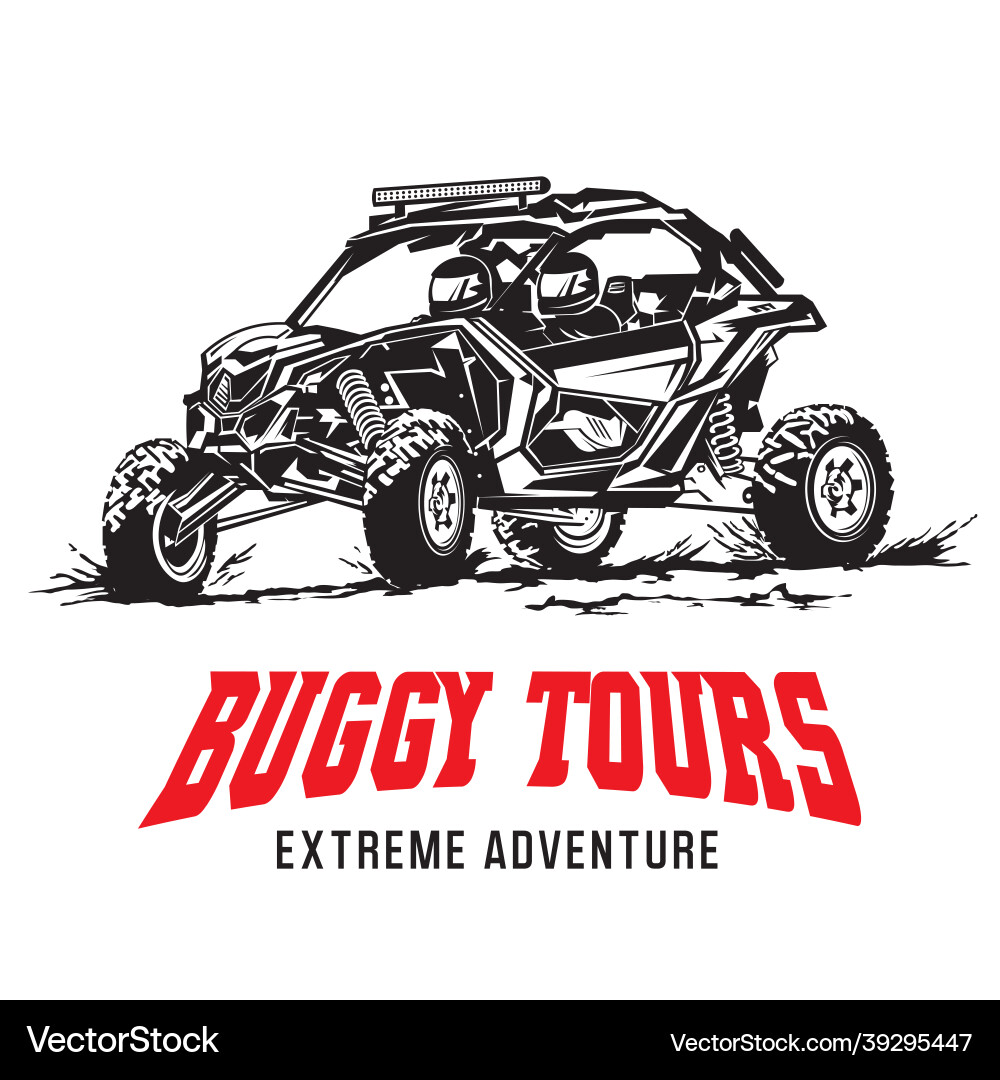 Buggy and utv racing adventure logo design Vector Image