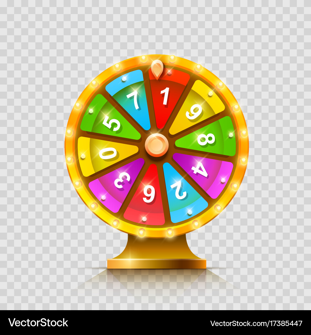 Colorful fortune wheel transparent background Vector Image