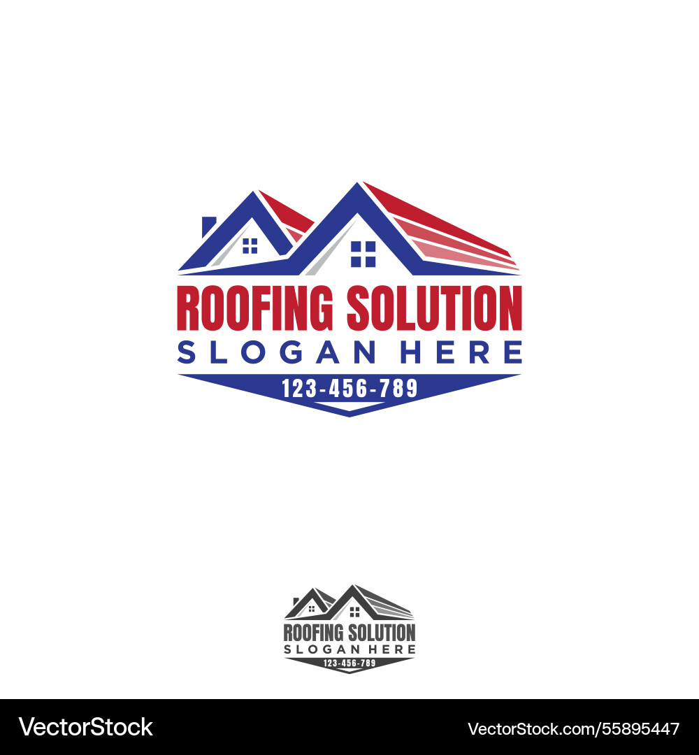 Construction building roofing solution service Vector Image