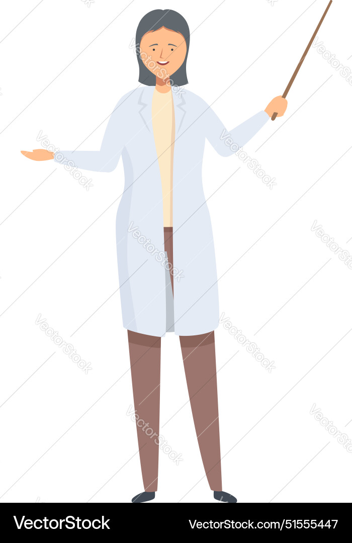 Female doctor is explaining something pointing Vector Image