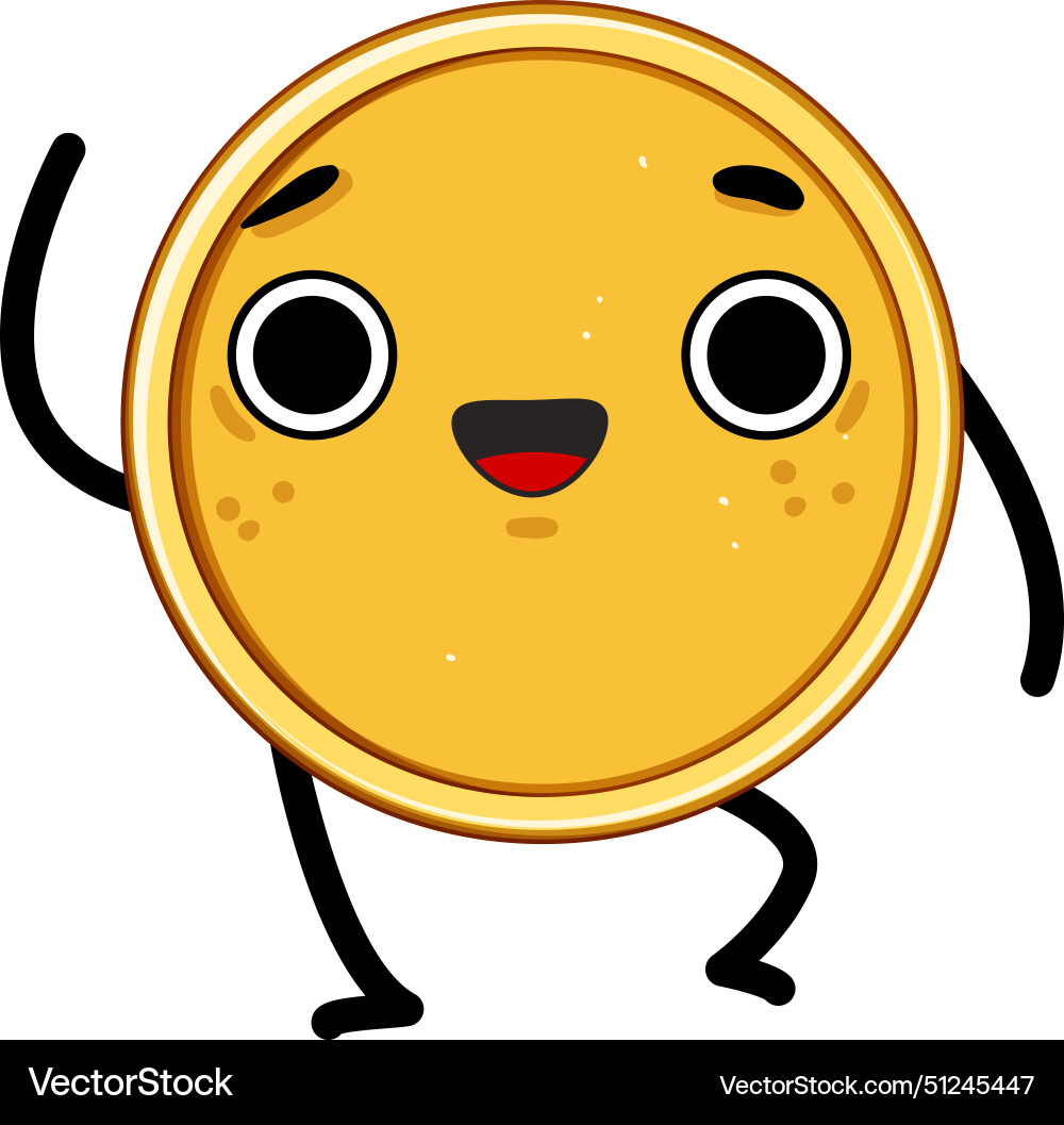 Finance coin character cartoon Royalty Free Vector Image