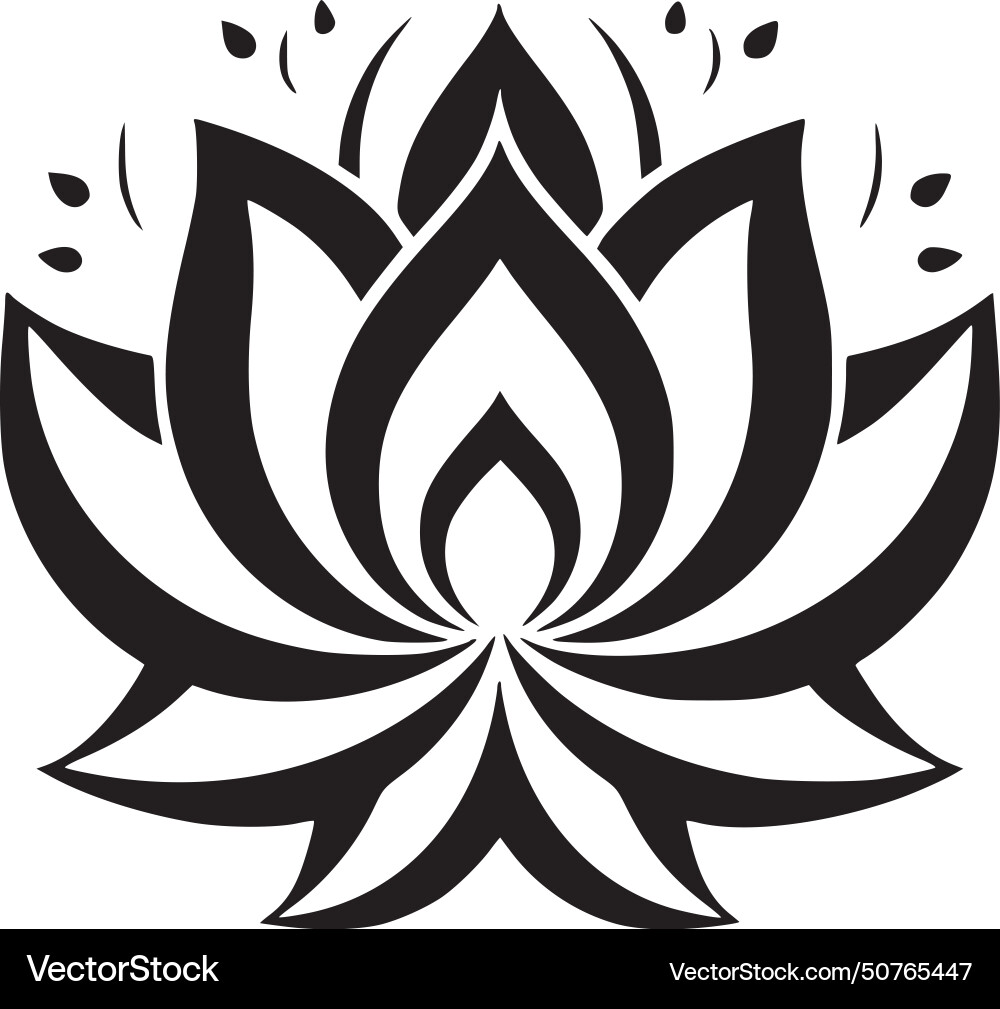 Flower - black and white Royalty Free Vector Image