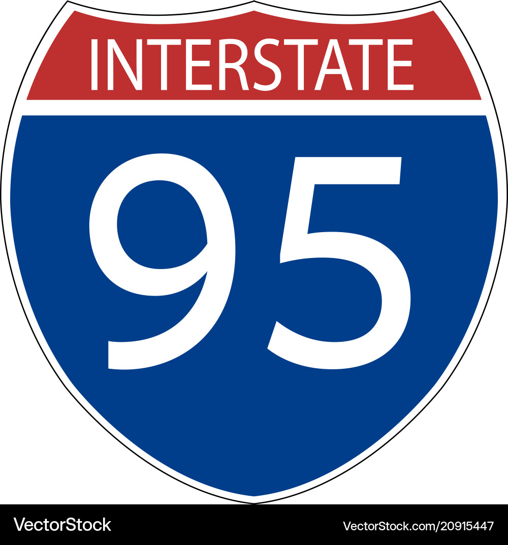 Interstate Road Sign - Route 95 Royalty Free Vector Image
