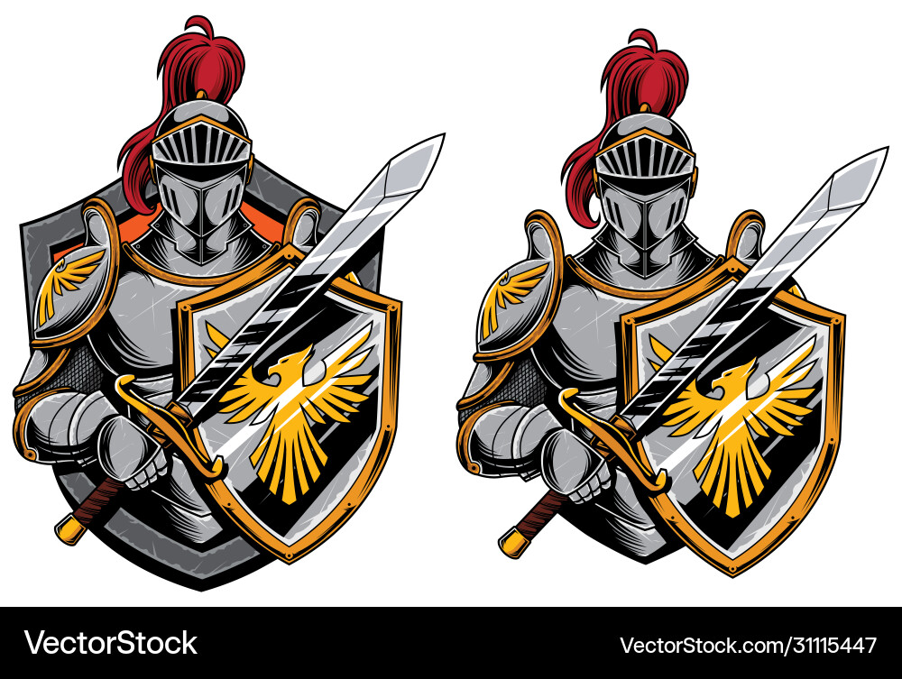 Knights mascot symbol Royalty Free Vector Image