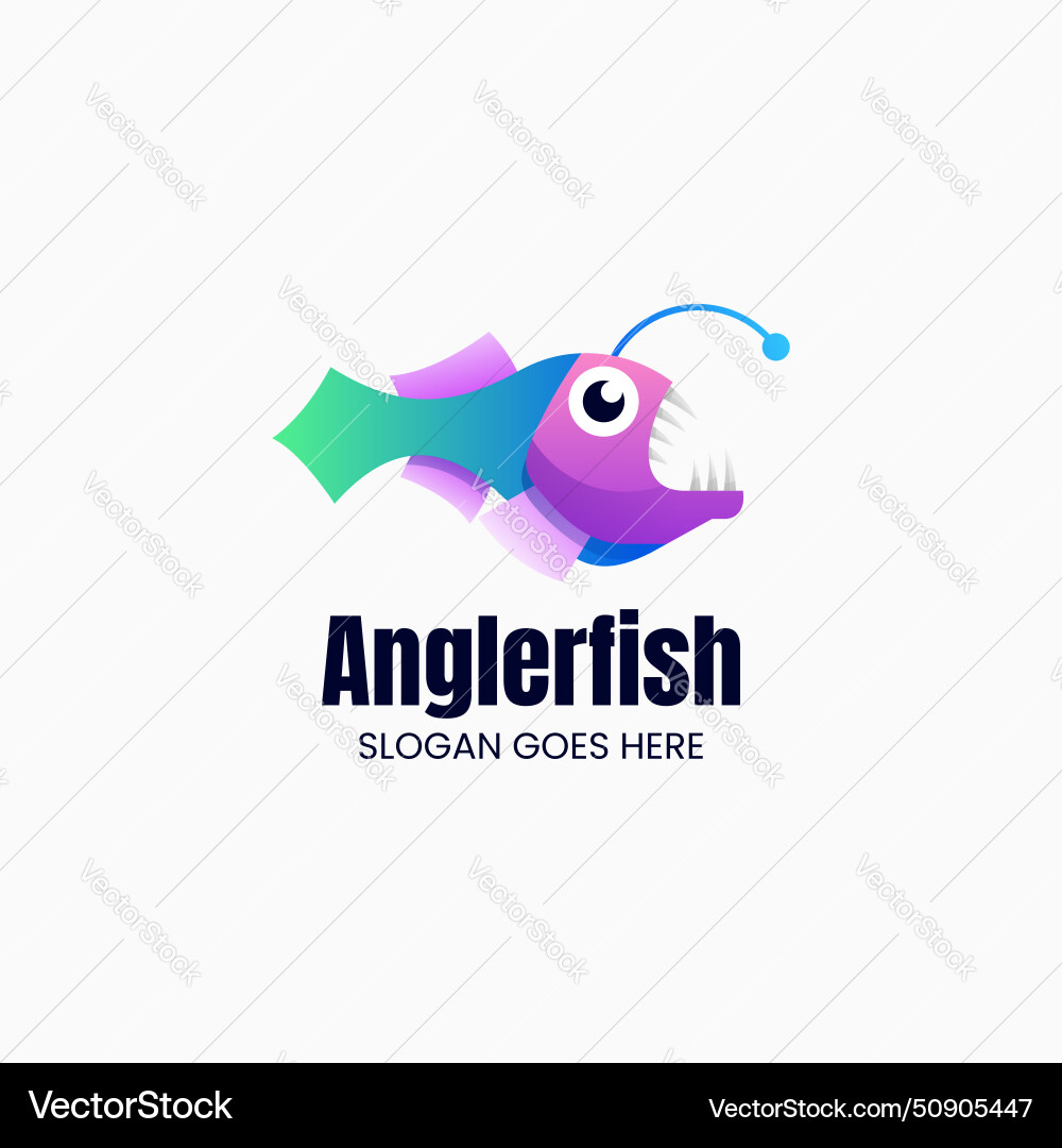 Logo angler fish gradient colorful style Vector Image