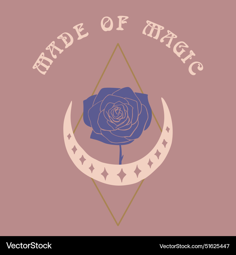 Mystical quote made of magic with half moon Vector Image