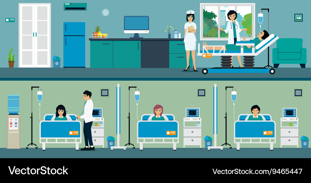 Patient room Royalty Free Vector Image - VectorStock
