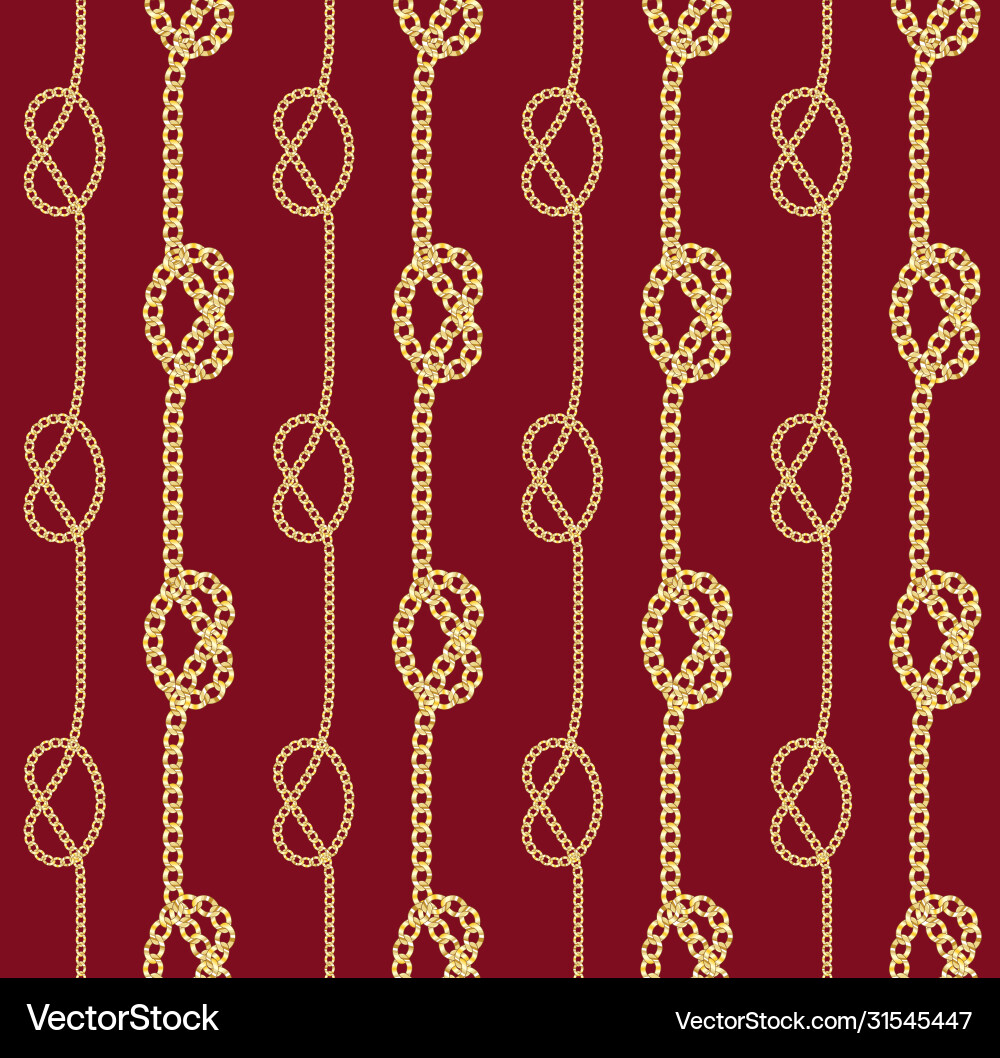 Pattern with gold chains fabric design trendy Vector Image