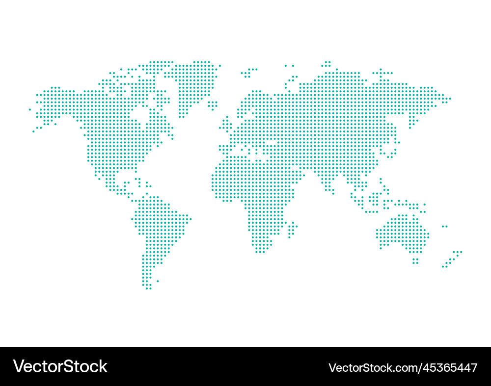 Pixel dotted map of world Royalty Free Vector Image