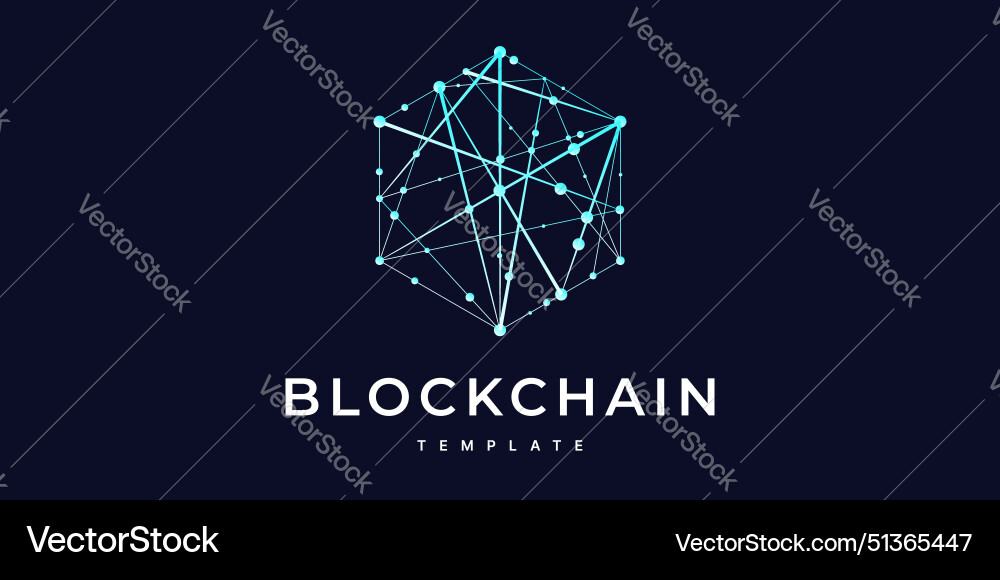 Sign logo blockchain transaction Royalty Free Vector Image