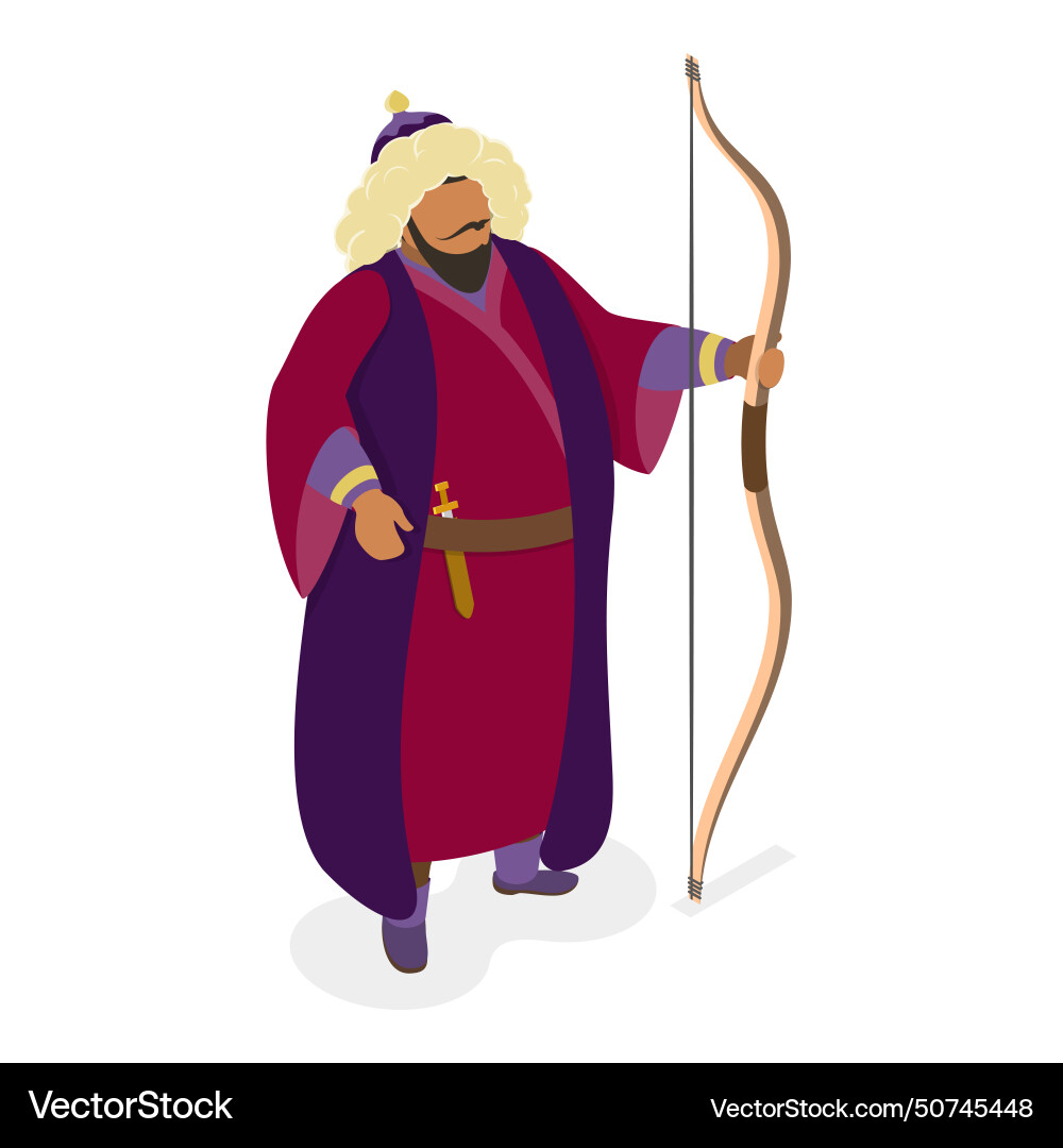 3d isometric flat set of historical people Vector Image