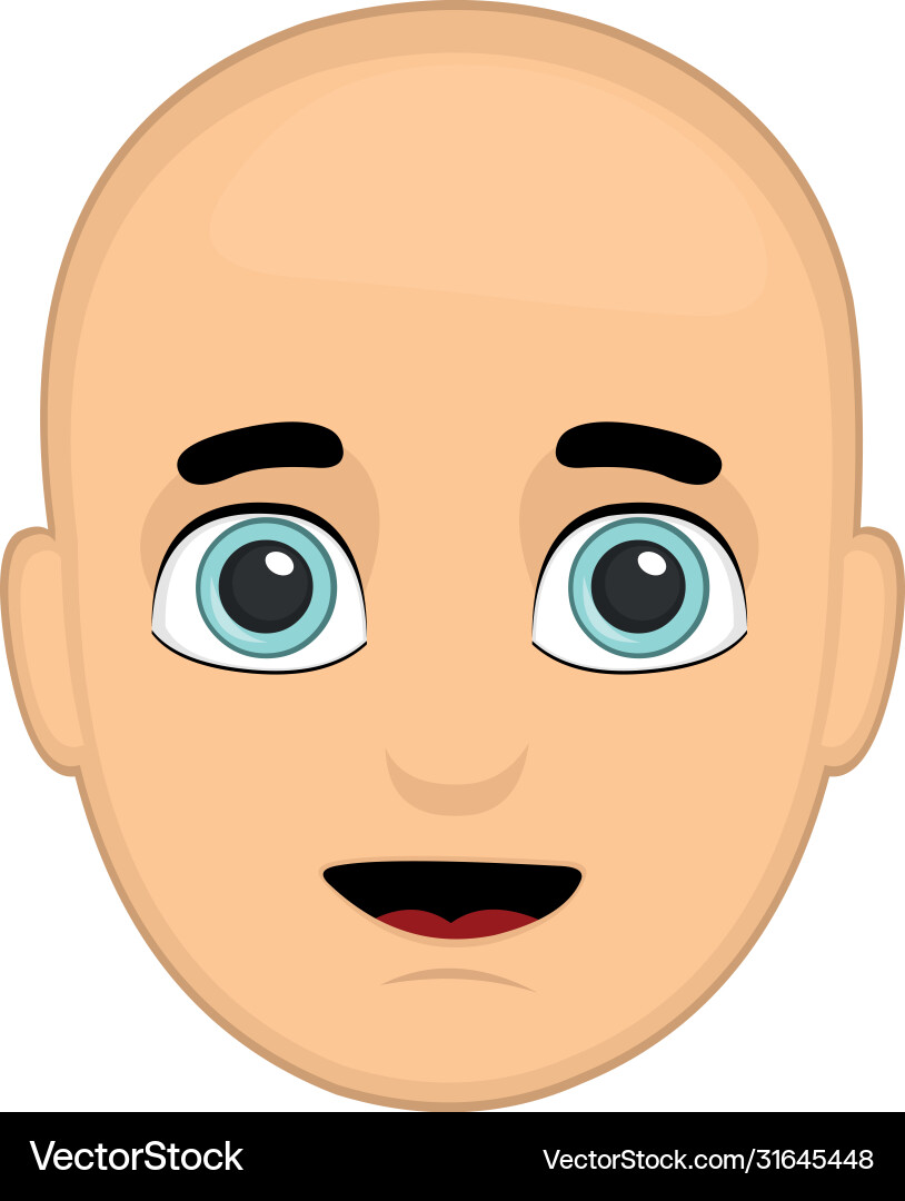 Bald Man Face Portrait Royalty Free Vector Image