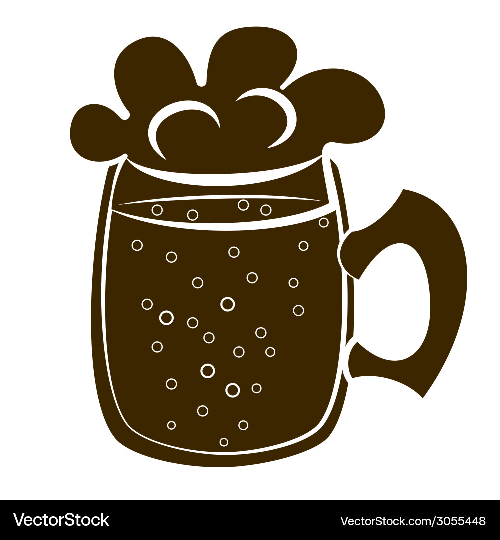 Beer mug silhouette Royalty Free Vector Image - VectorStock