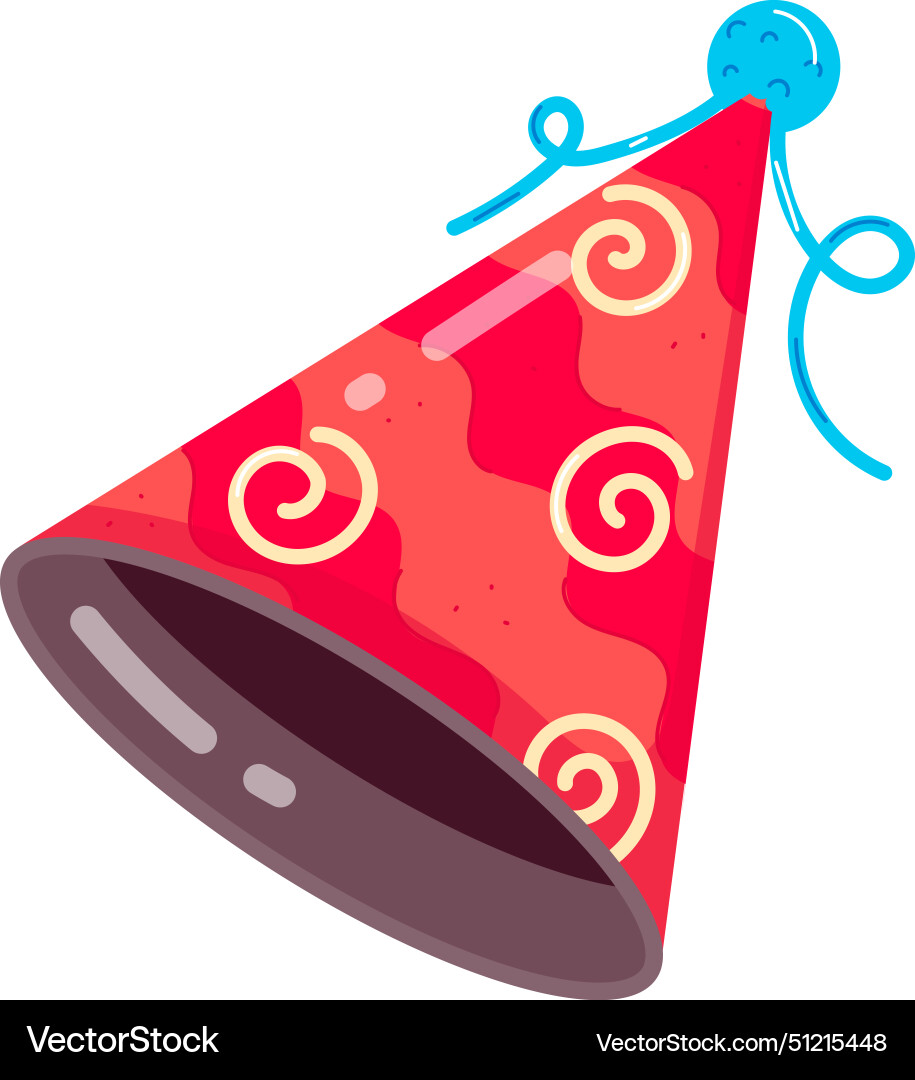 Birthday caps flat stickers Royalty Free Vector Image