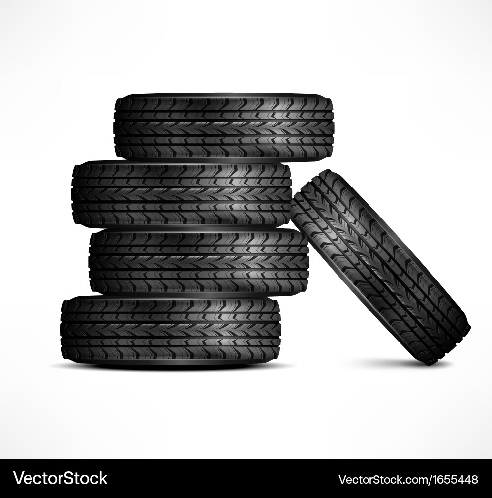 Black Tires Stack (1655448) – Royalty-Free Vector | VectorStock