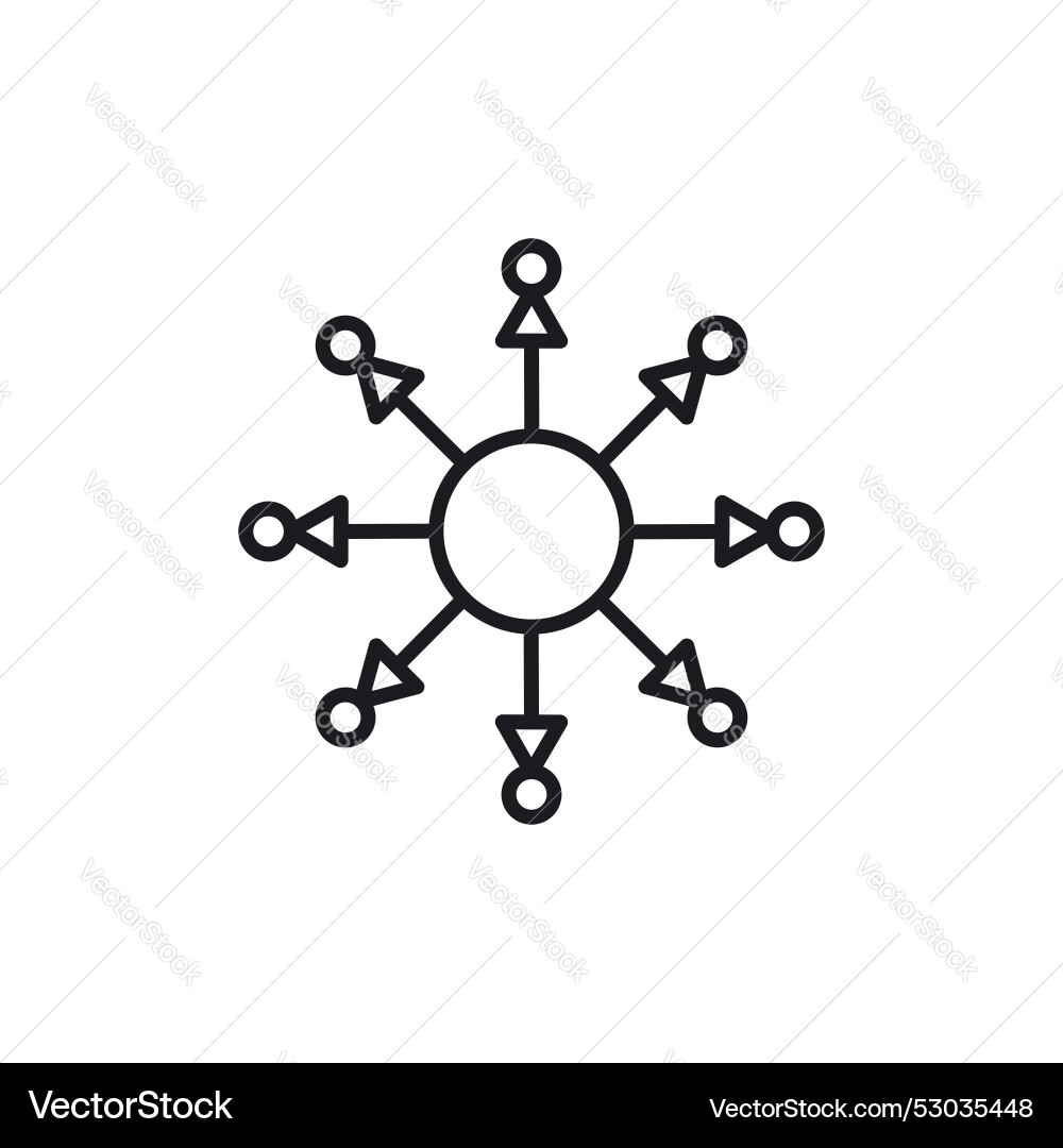 Centralized icon set enterprise data hub symbol Vector Image