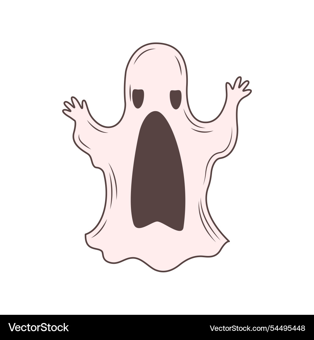 Cute scary horrible ghost horror cartoon Vector Image