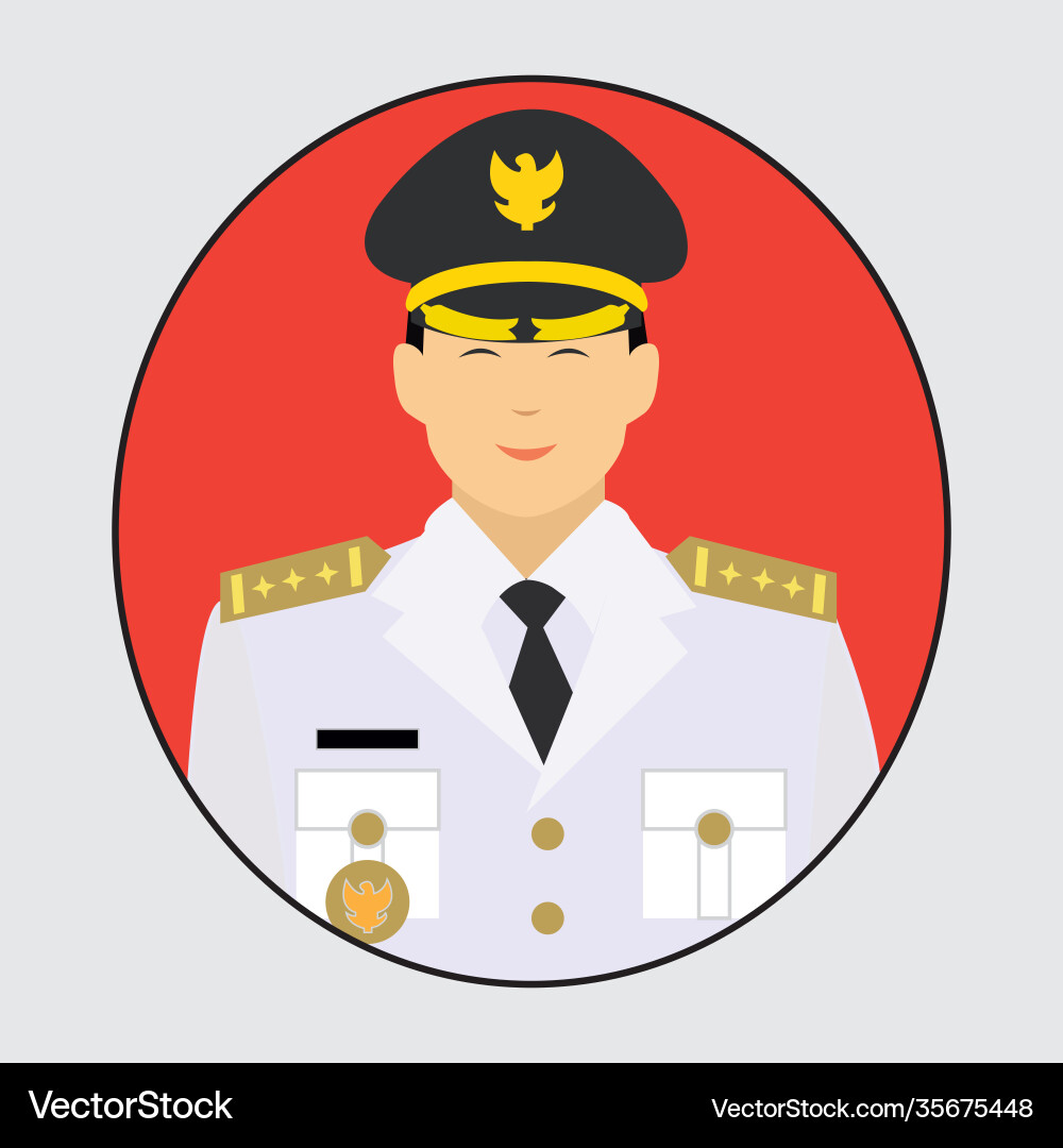 Flat design uniform governor in republic Vector Image
