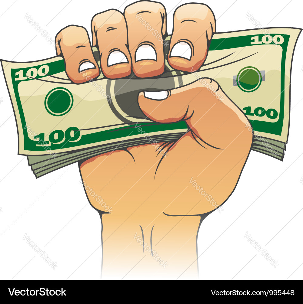 Money in people hand Royalty Free Vector Image