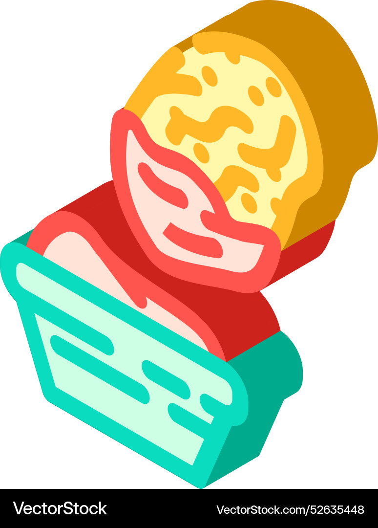 Sauce chicken fried isometric icon Royalty Free Vector Image