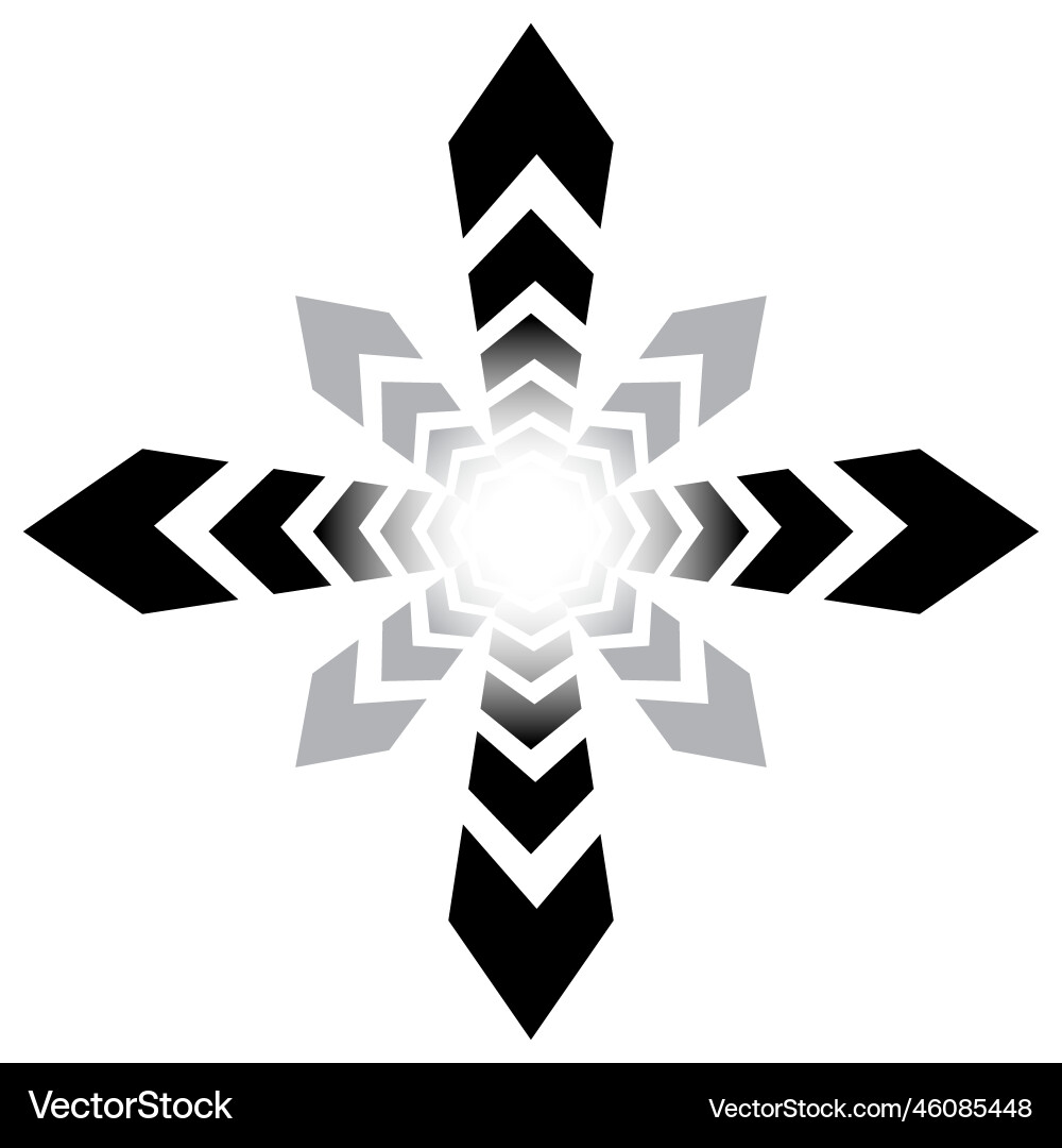 Sport arrows black cross Royalty Free Vector Image