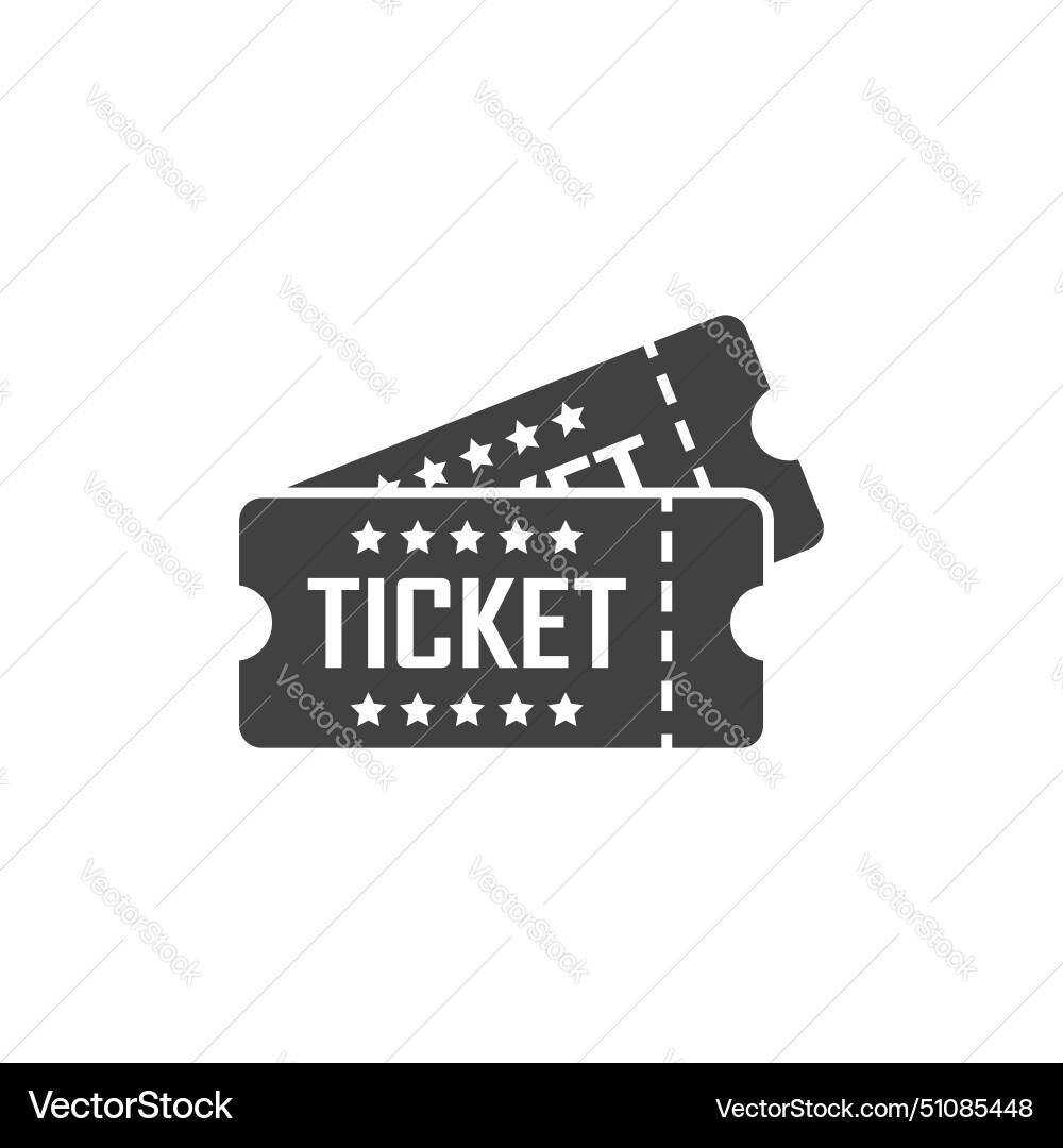 Ticket icon in flat style coupon on isolated Vector Image
