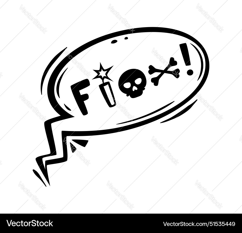 Comic swear speech bubble angry bad word or curse Vector Image