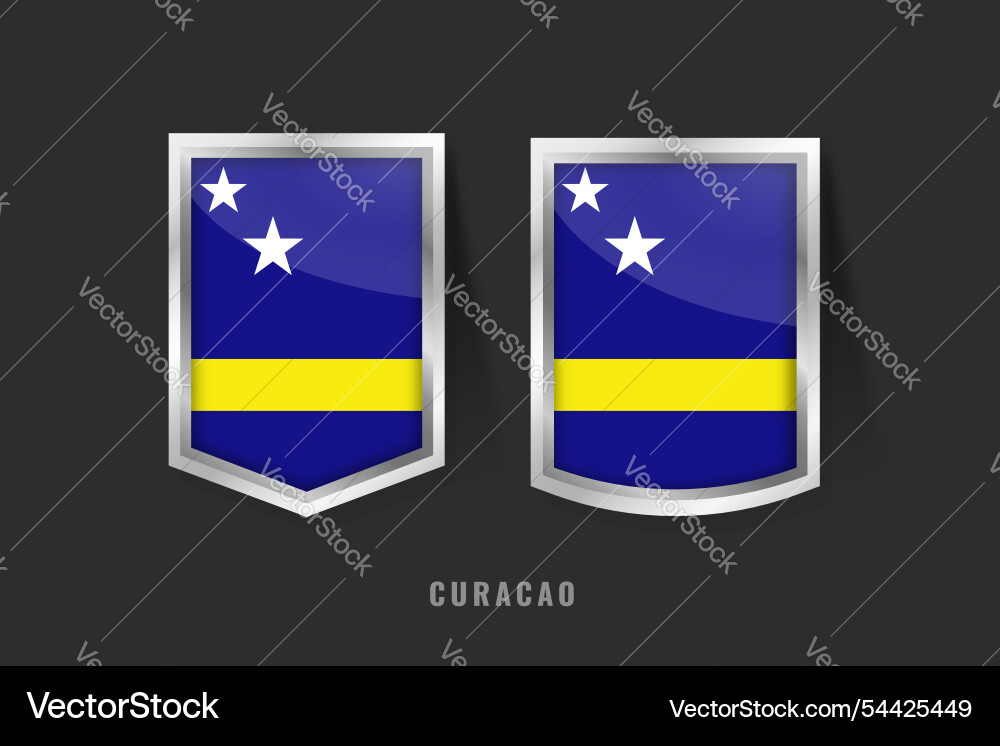 Curacao Label Logo Badge Lizenzfreies Vektorbild