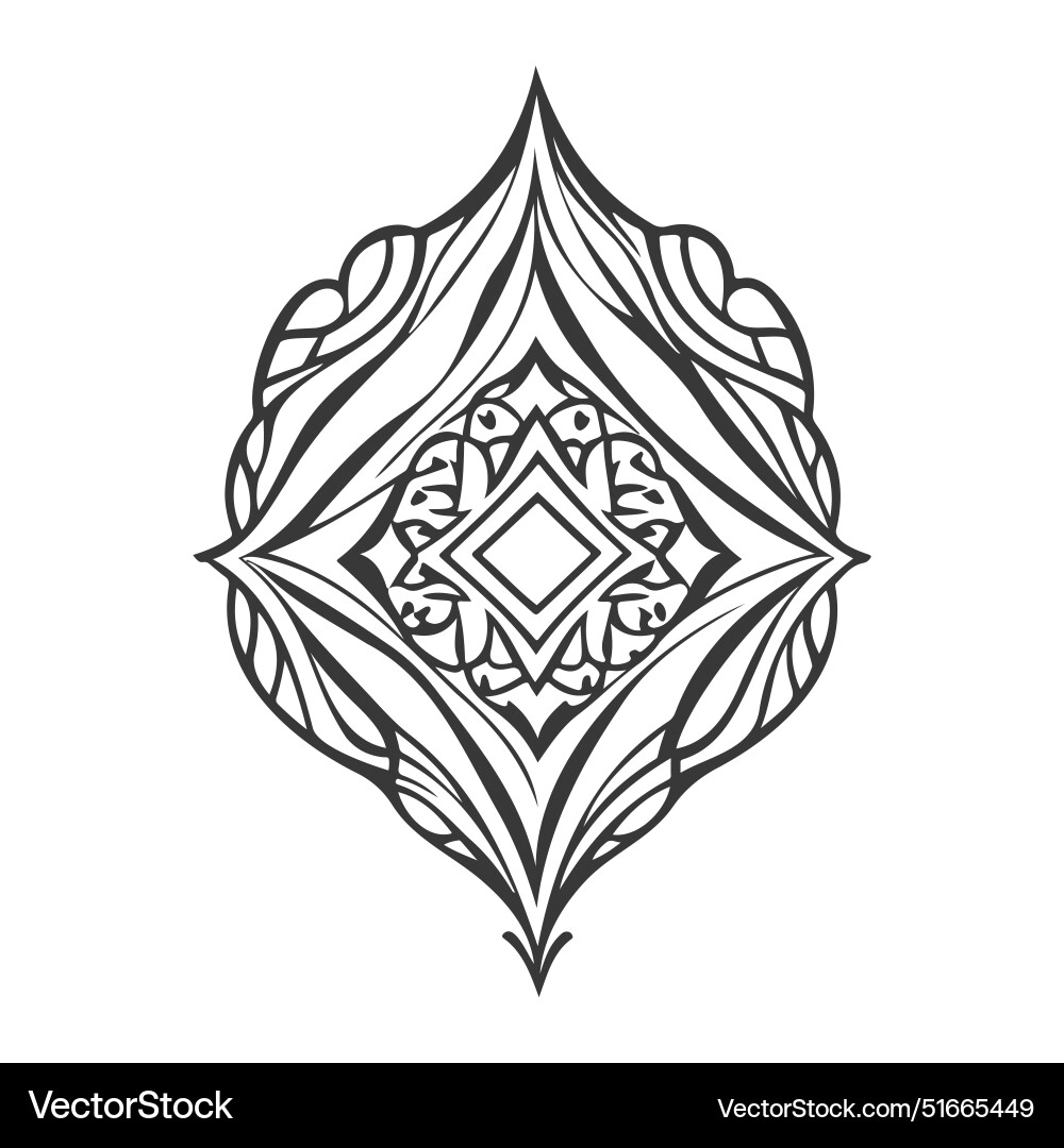 Diamond pattern ornament batik design grey Vector Image