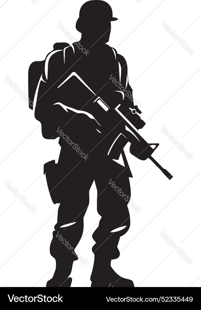 Rifleman soldier black emblematic combat gunner Vector Image