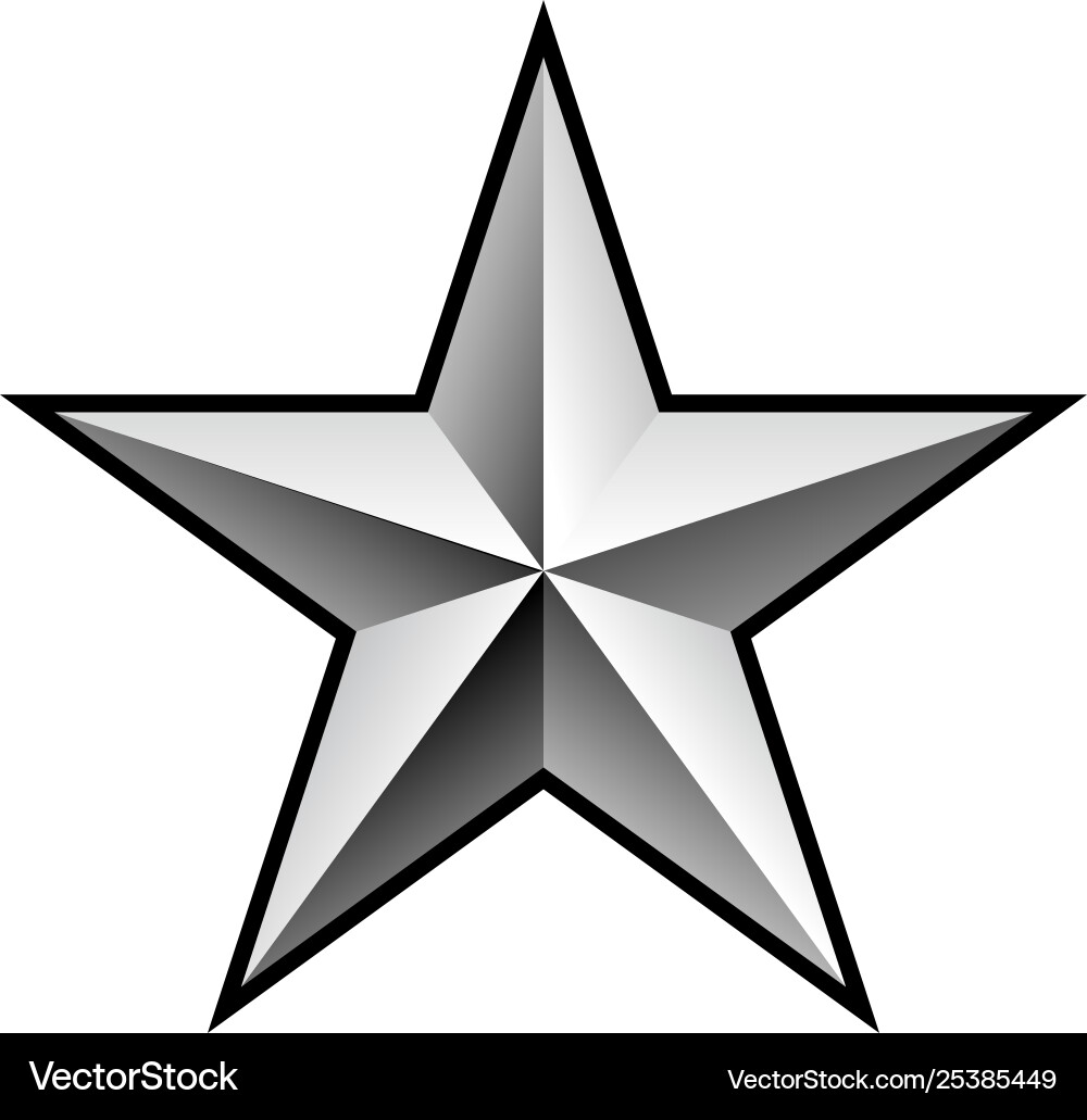 Silver Chrome Star - 3D Shine Royalty Free Vector Image