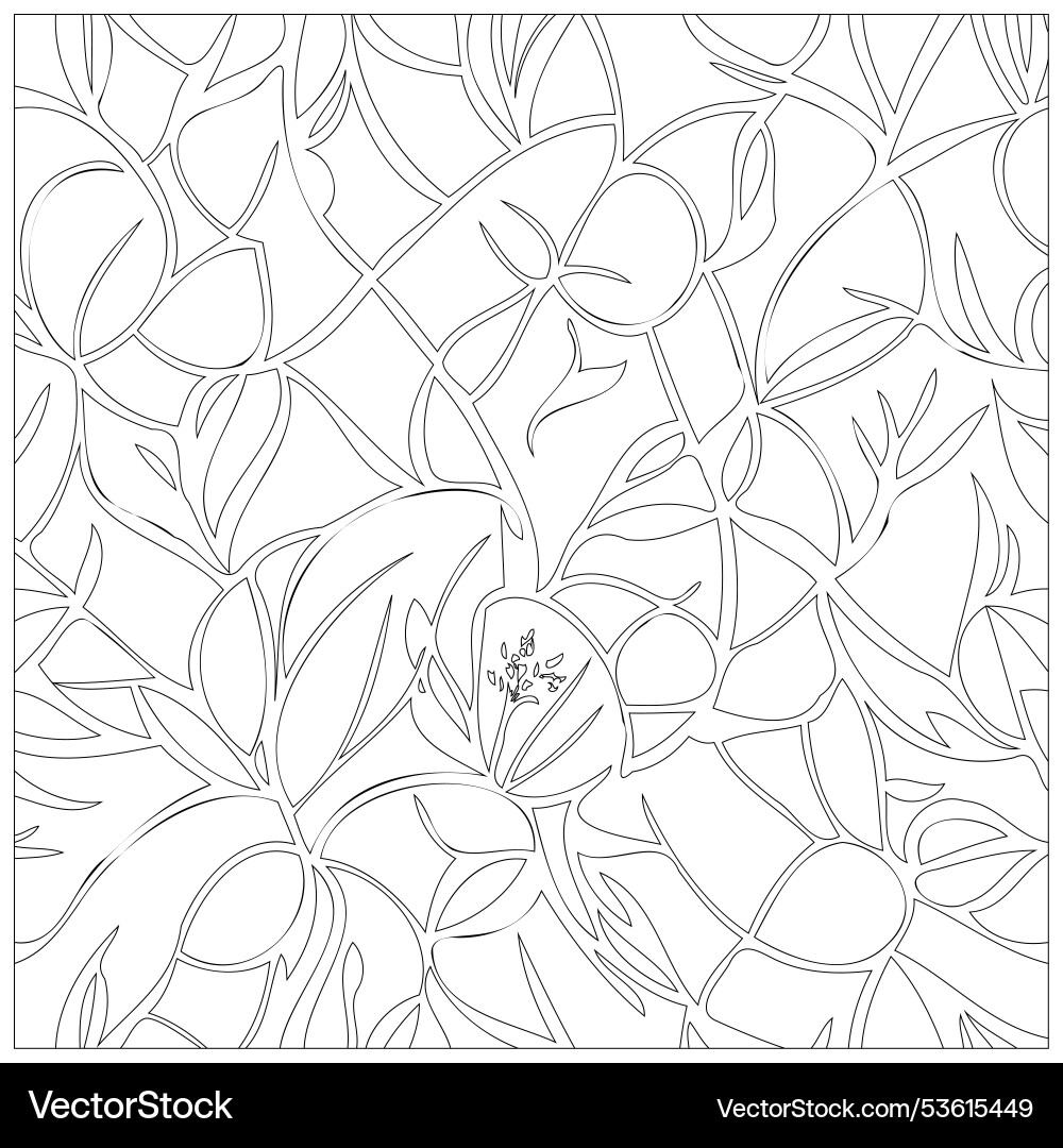 Tumpal flower pattern outline sketch Royalty Free Vector
