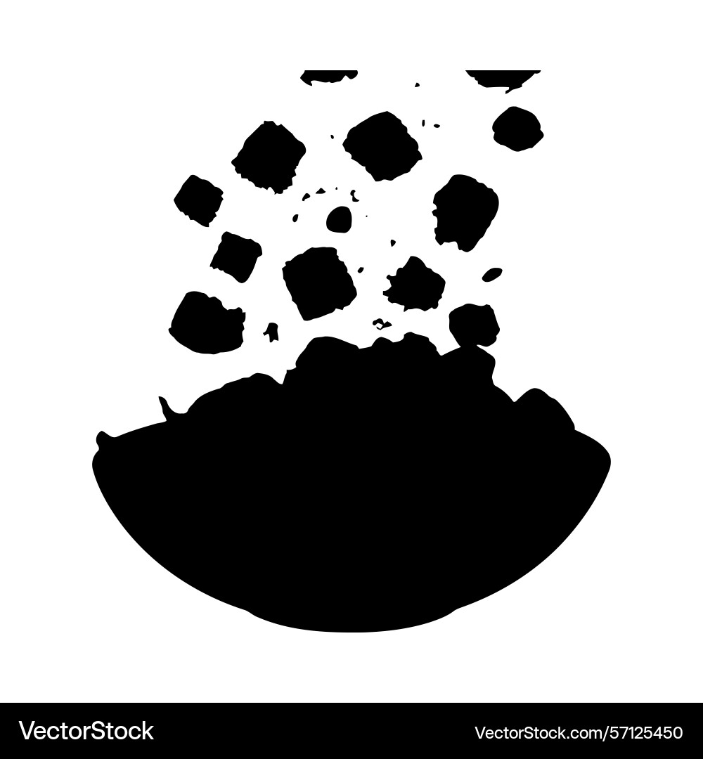 Abstract falling rocks and debris silhouetted Vector Image