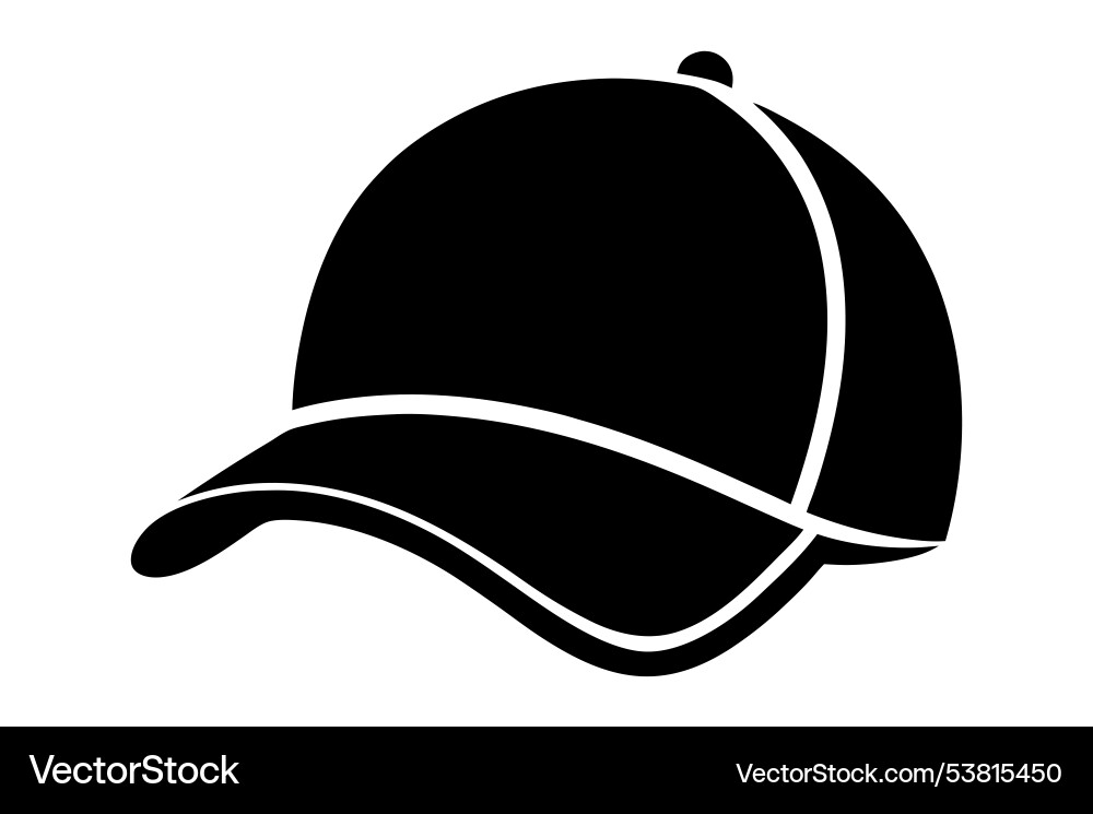 Baseball hat or cap black logo icon design Vector Image
