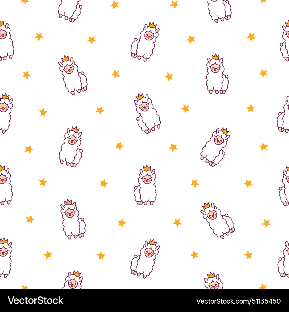 Beautiful alpaca seamless pattern Royalty Free Vector Image