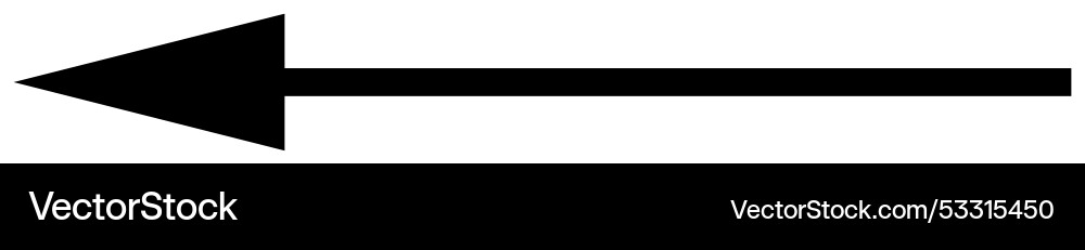 Black leftward arrow simple flat design Royalty Free Vector