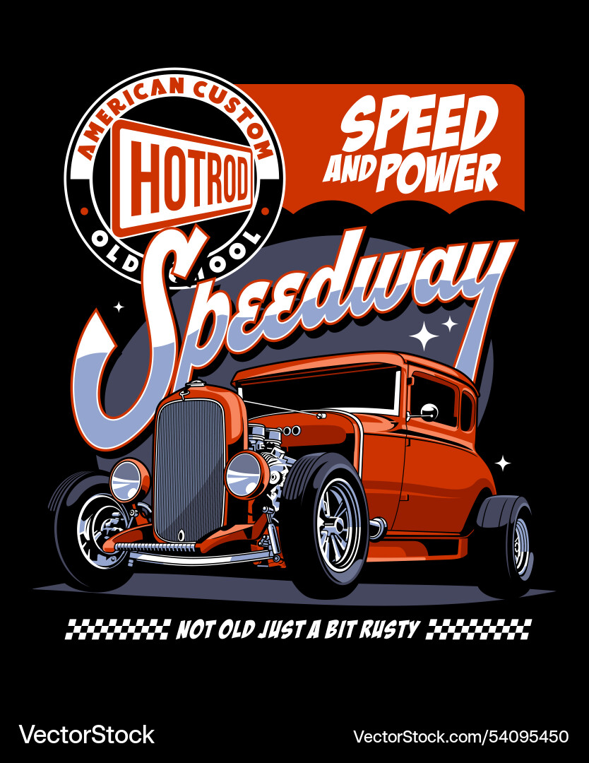 Classic Hot Rod Speedster Royalty Free Vector Image