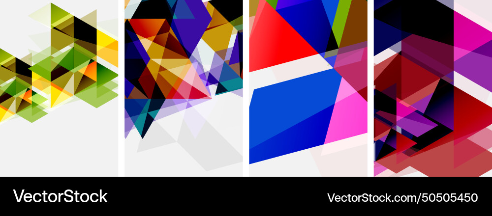 Colorful bright triangles with various colors Vector Image