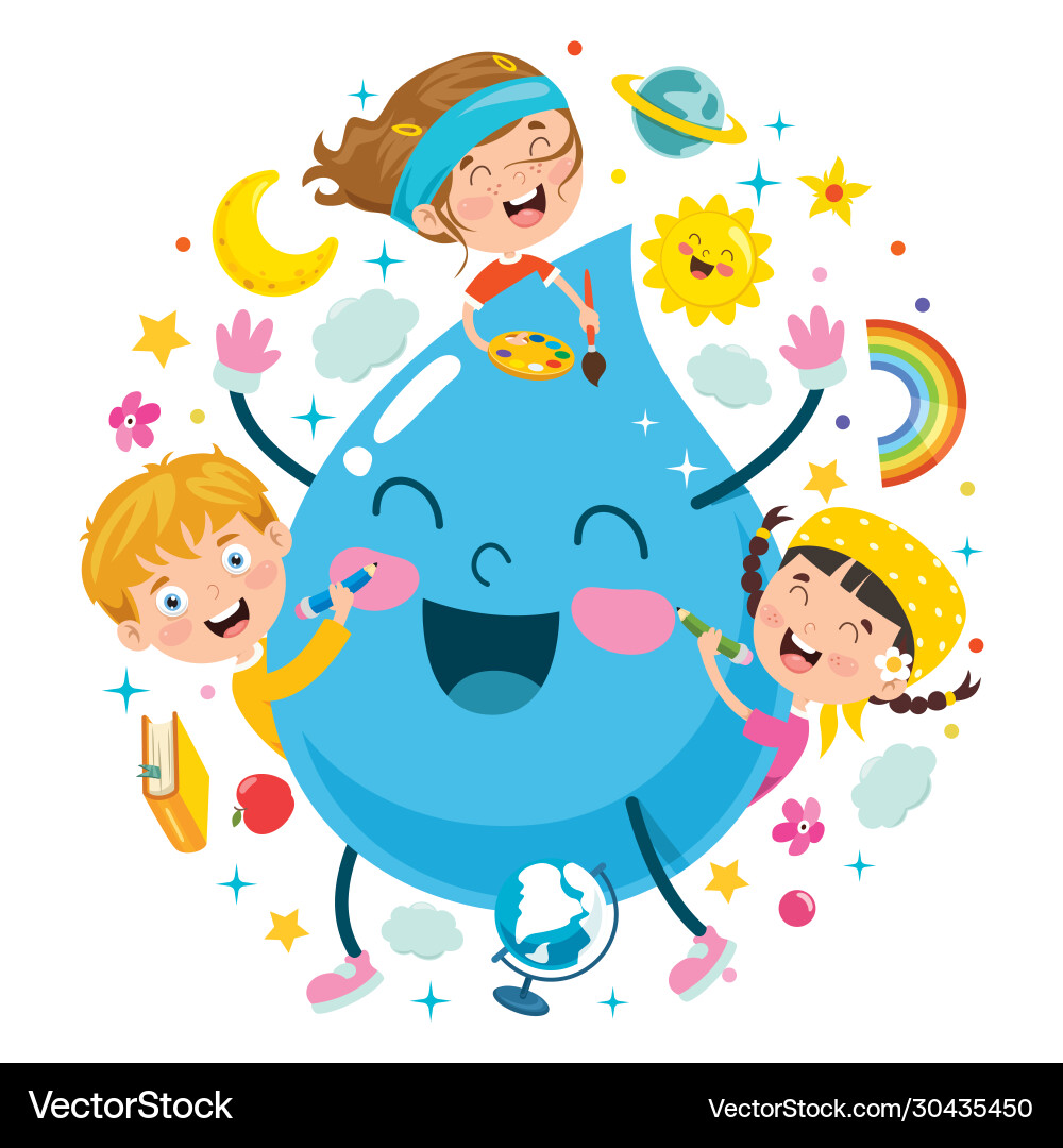 Concept design children drop Royalty Free Vector Image