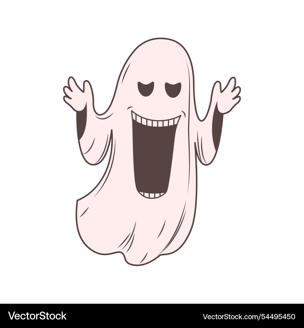 Cute scary horrible ghost horror cartoon Vector Image