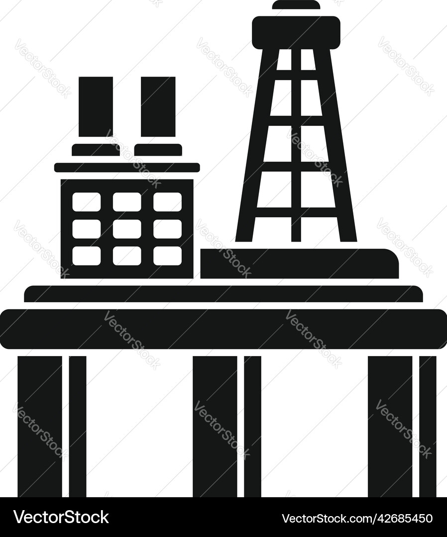 Exploration rig icon simple sea oil Royalty Free Vector
