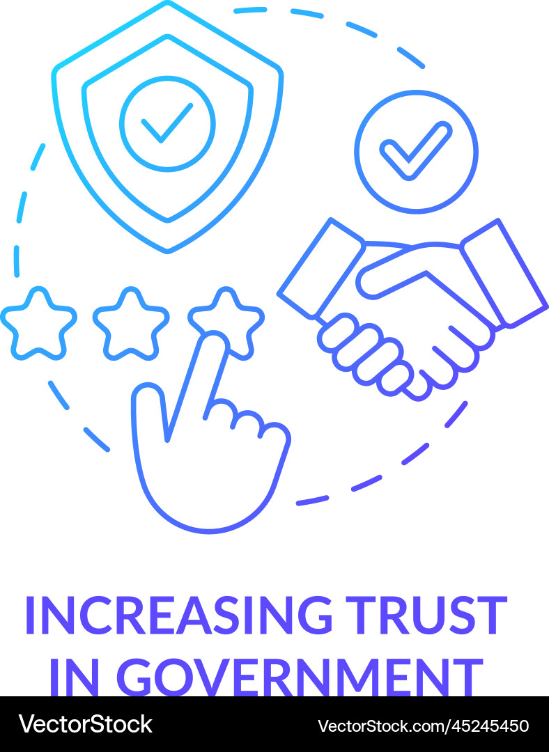 Increasing trust in government blue gradient Vector Image