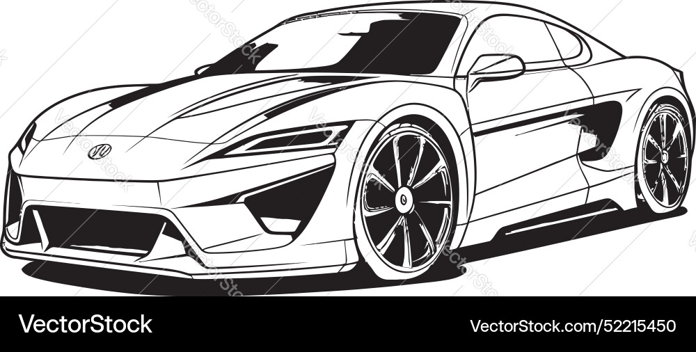 Sleek dynamics black sports car precision future Vector Image