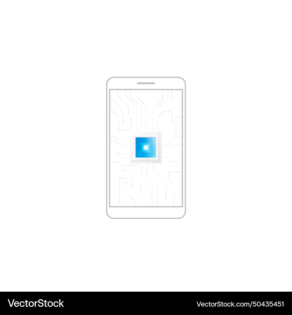 A smartphone with processor Royalty Free Vector Image
