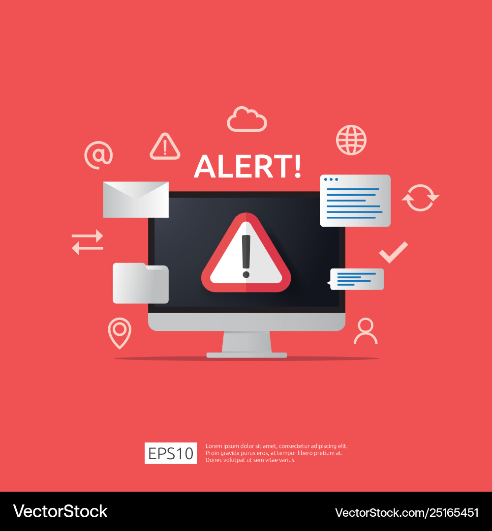 Attention warning attacker alert sign Royalty Free Vector