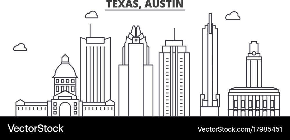Austin Texas Skyline Architecture Royalty Free Vector Image